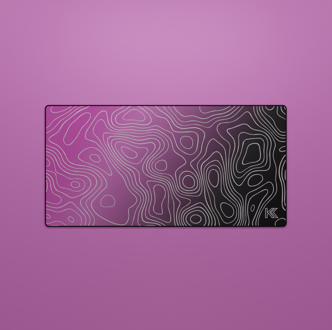 Blink Topography Deskmat – Pink & Black Gradient Terrain Desk Mat ...